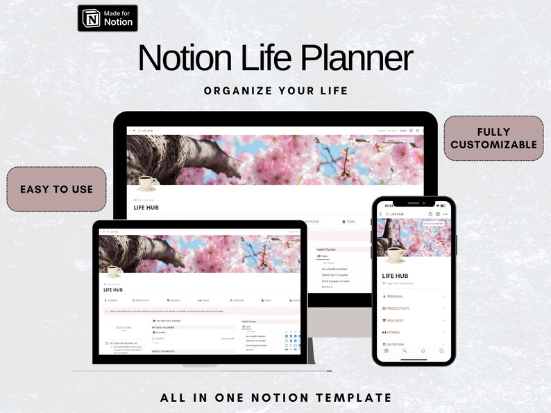 Notion Life Planner Notion Template, Notion Templates, Notion Template ...
