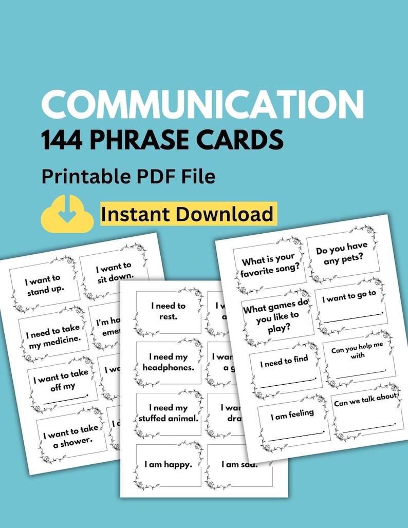 Non-verbal Communication Cards (white Floral Edition) - Communication ...