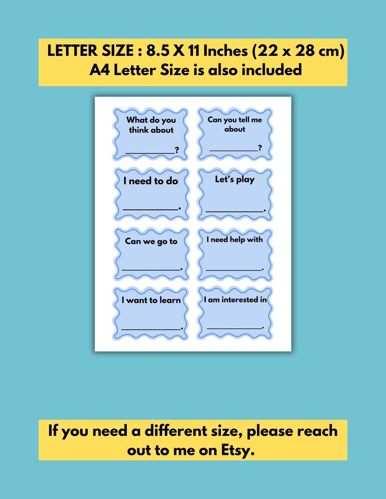 Non-verbal Communication Cards: Blue Lines (PDF Downloadable Cards for ...