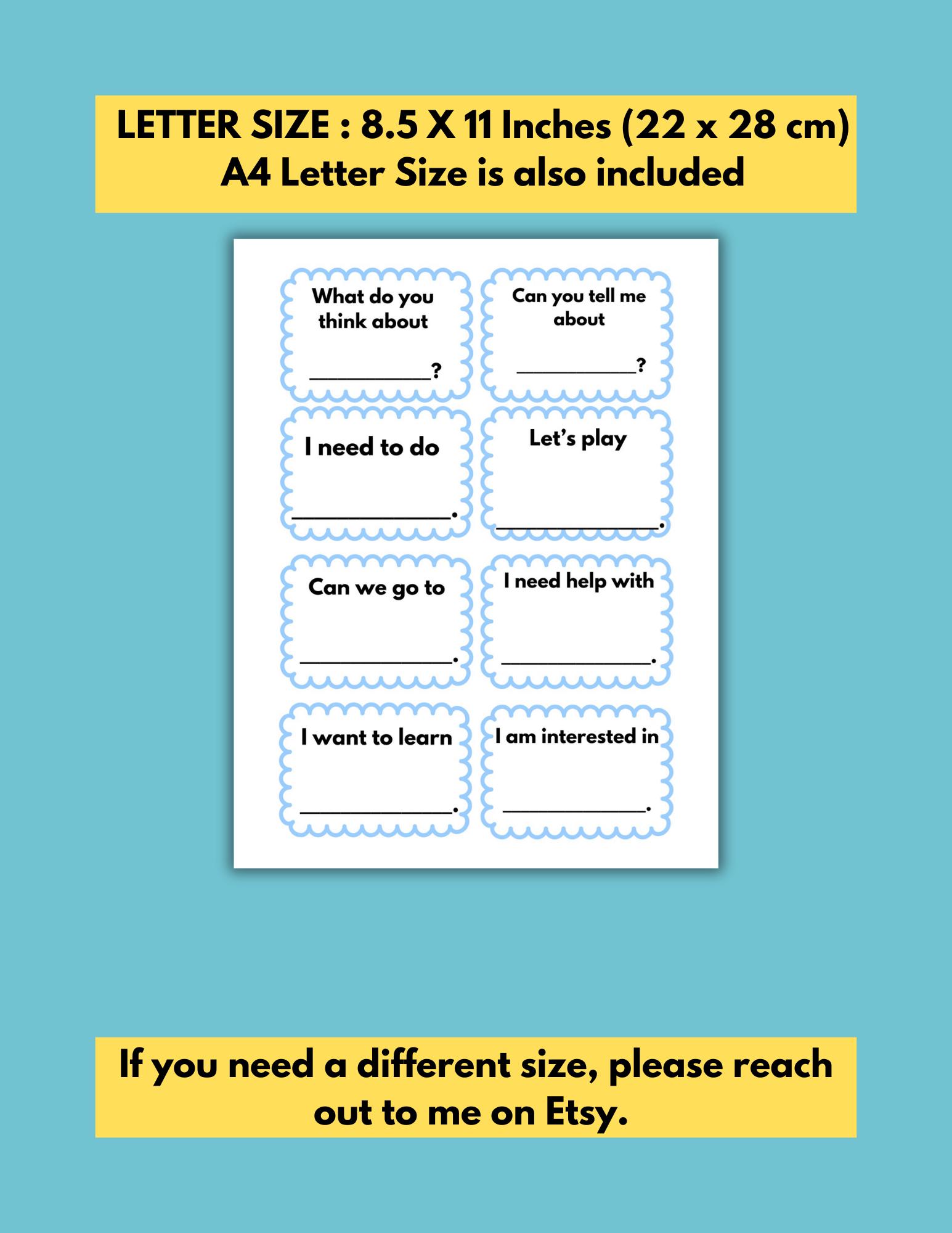 Non-verbal Communication Cards: Blue Clouds (PDF Downloadable Cards for ...