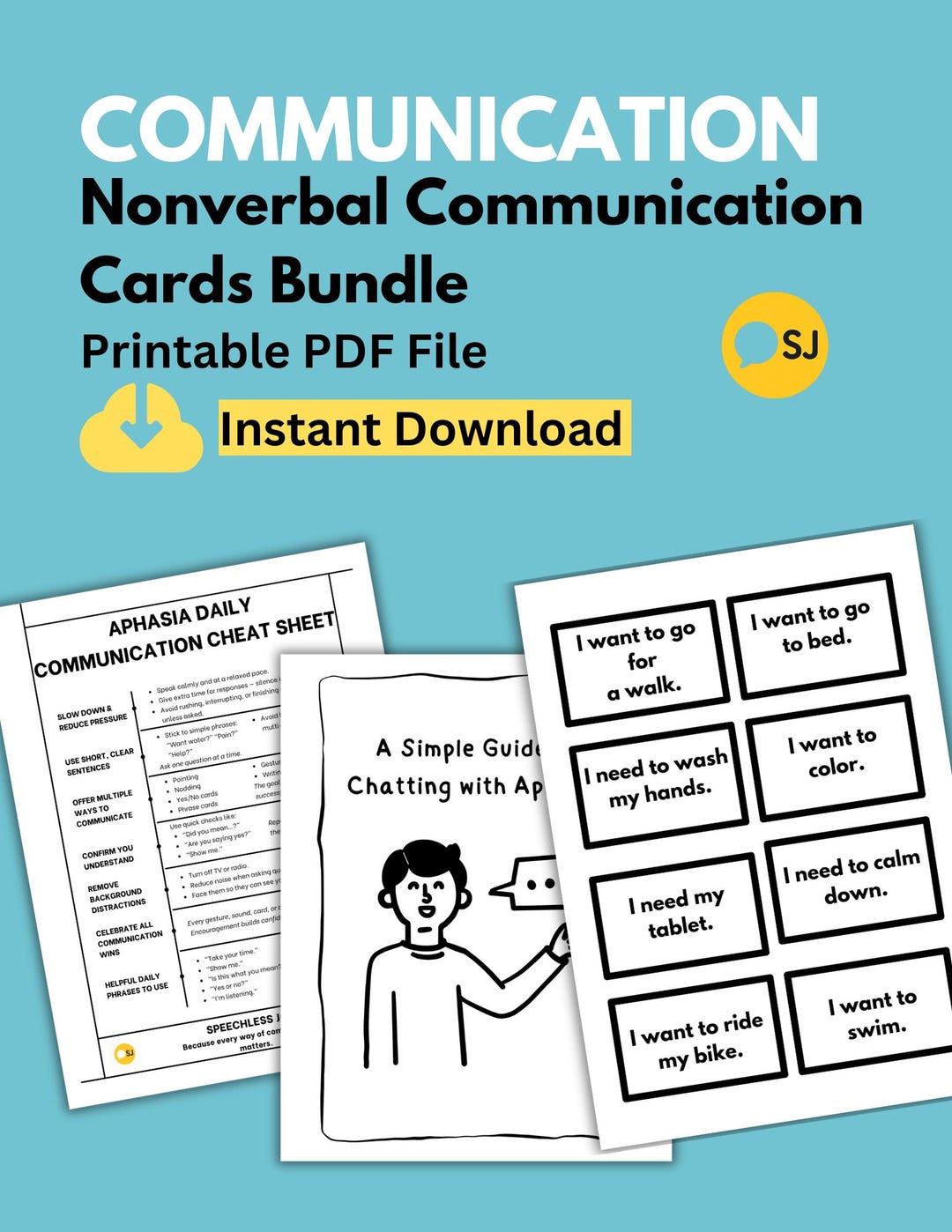 Nonverbal Communication Cards Bundle | Autism & Aphasia Visual Supports ...