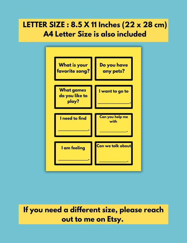 Yellow Non-verbal Communication Cards: Assistive Tool for Autism ...