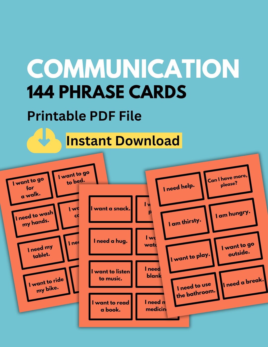 Orange Non-verbal Communication Cards: Assistive Tool for Autism ...