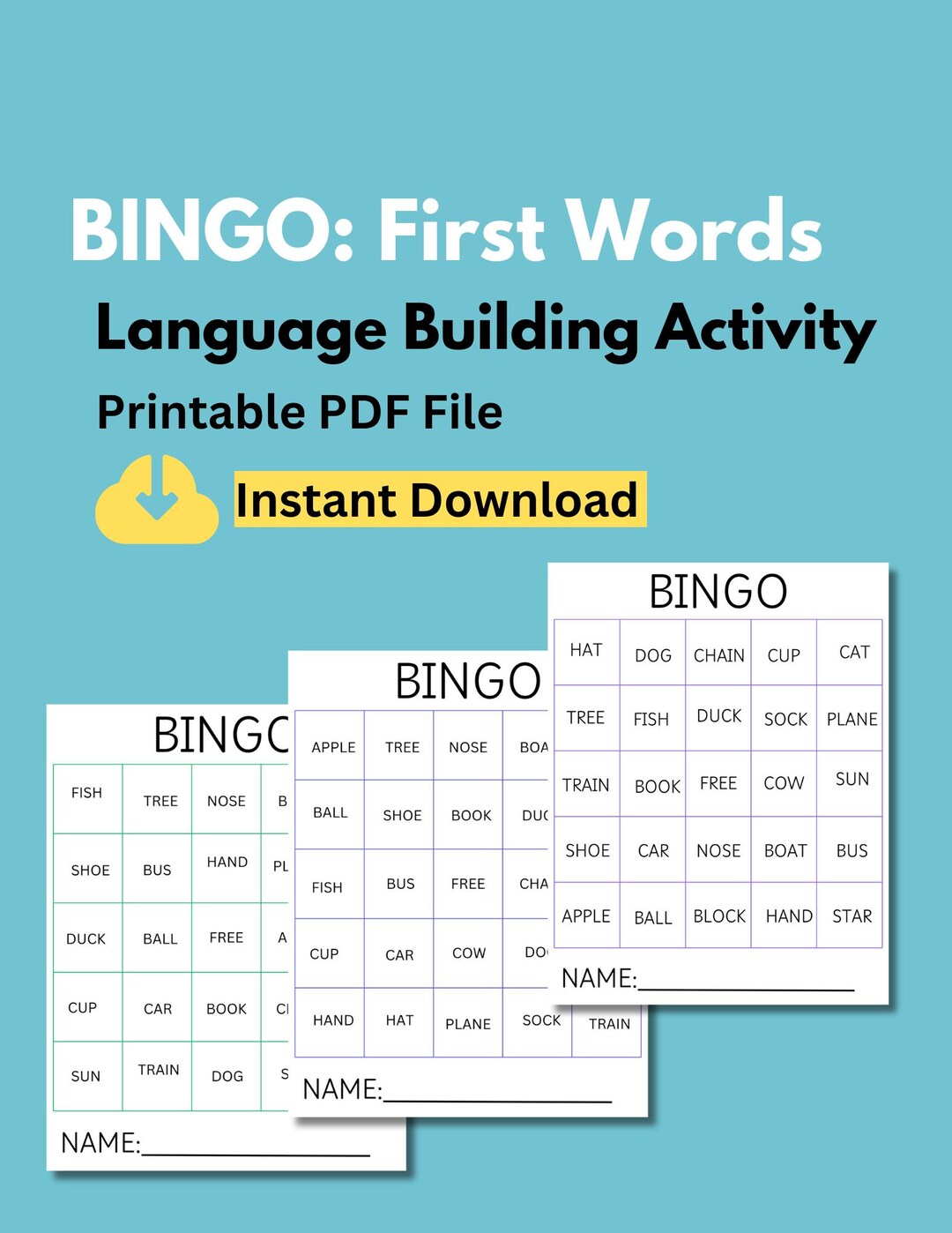 Early Language Communication Bingo: Educational Speech Therapy Game for ...