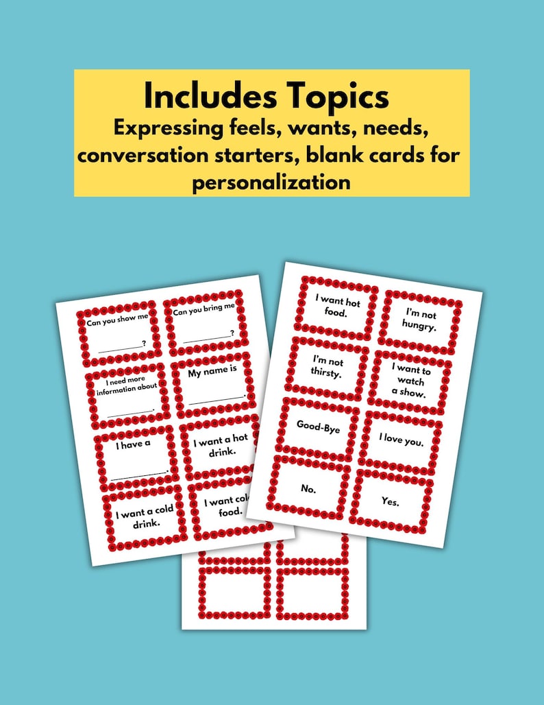 Non-verbal Communication Cards: Red Flowers (PDF Downloadable Cards for ...