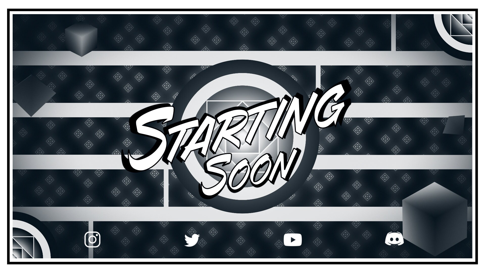 B&W TWITCH ANIMATED PACK overlays Banners Transitions - Etsy
