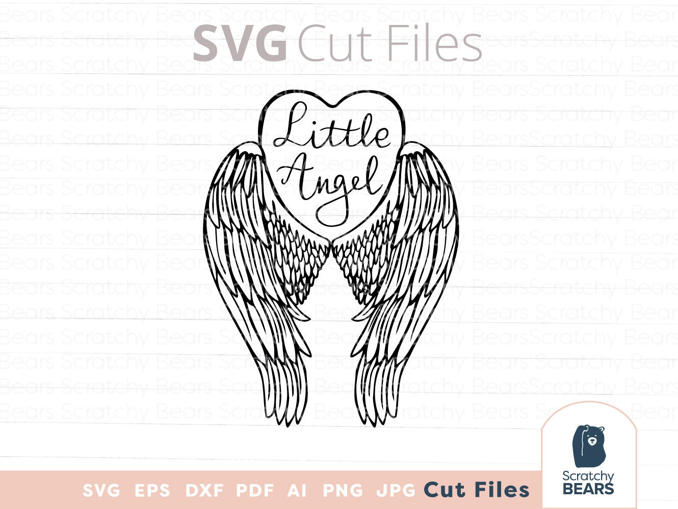Pequeñas alas de ángel SVG con corazón para Cricut Cielo SVG - Etsy España