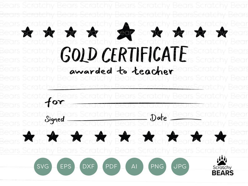 Personalise Teacher Doodle Certificate Template SVG, Commercial ...