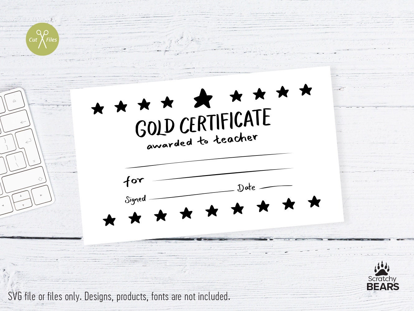 Personalise Teacher Doodle Certificate Template SVG, Commercial ...