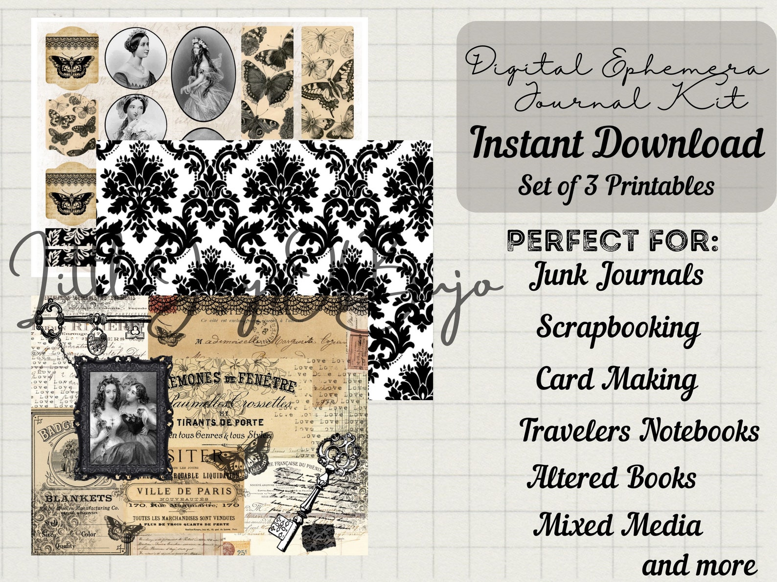 Journal Kit: Renaissance Scrapbook Paper Collage Vintage | Etsy