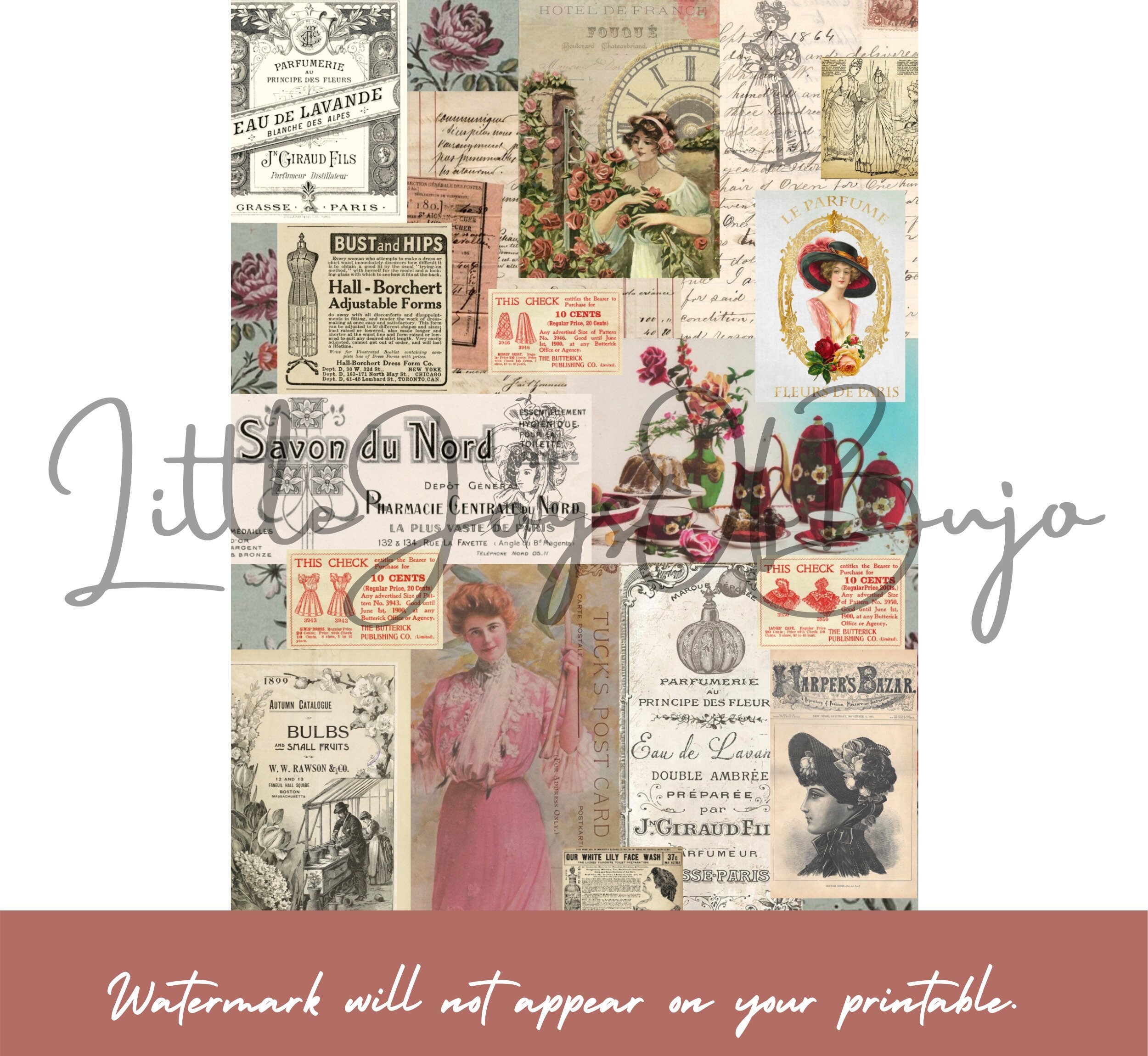 Printable Paper: Victorian Elegance Scrapbook Paper Vintage | Etsy