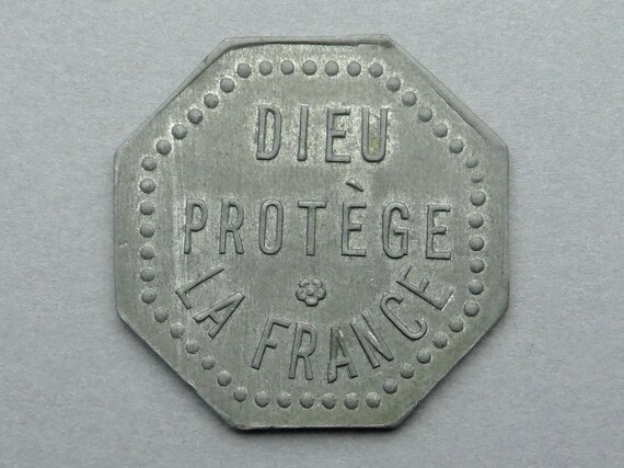 God Protect France. Antique Religious Medal. Token - Gem
