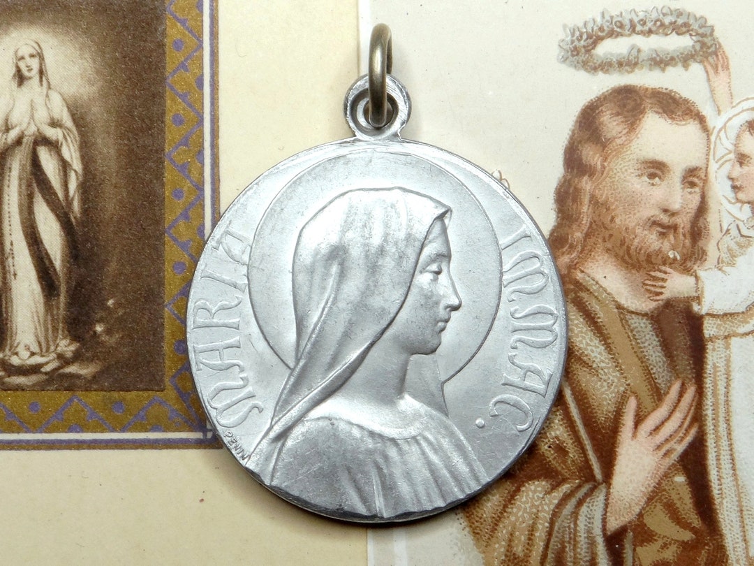 Maria Immac. Holy Virgin Mary. Sacred Heart. Antique Religious - Etsy