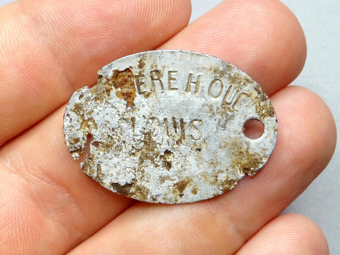 WWI French Relic. Dog Tag. Battlefield Relic. Berehouc Louis, Quimper ...