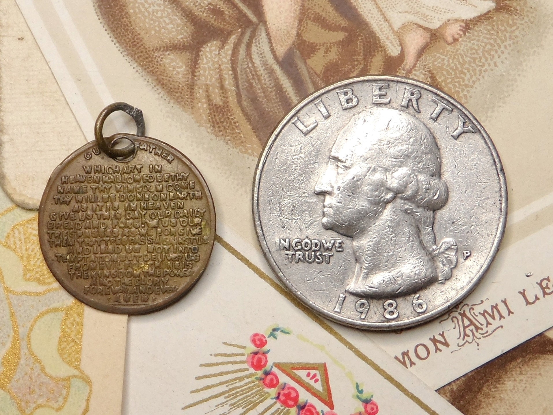 Lord's Prayer Our Father. Antique Religious Medal. - Etsy