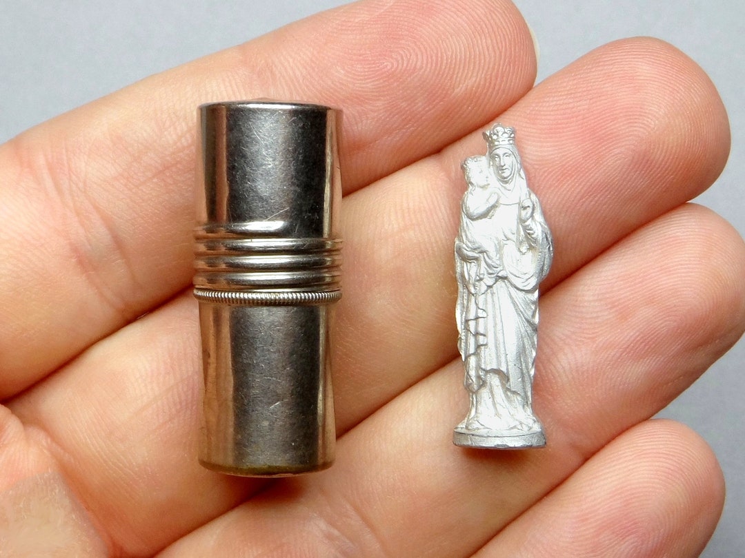 Holy Virgin Mary and Jesus. Travel Altar. Antique Religious Statue ...