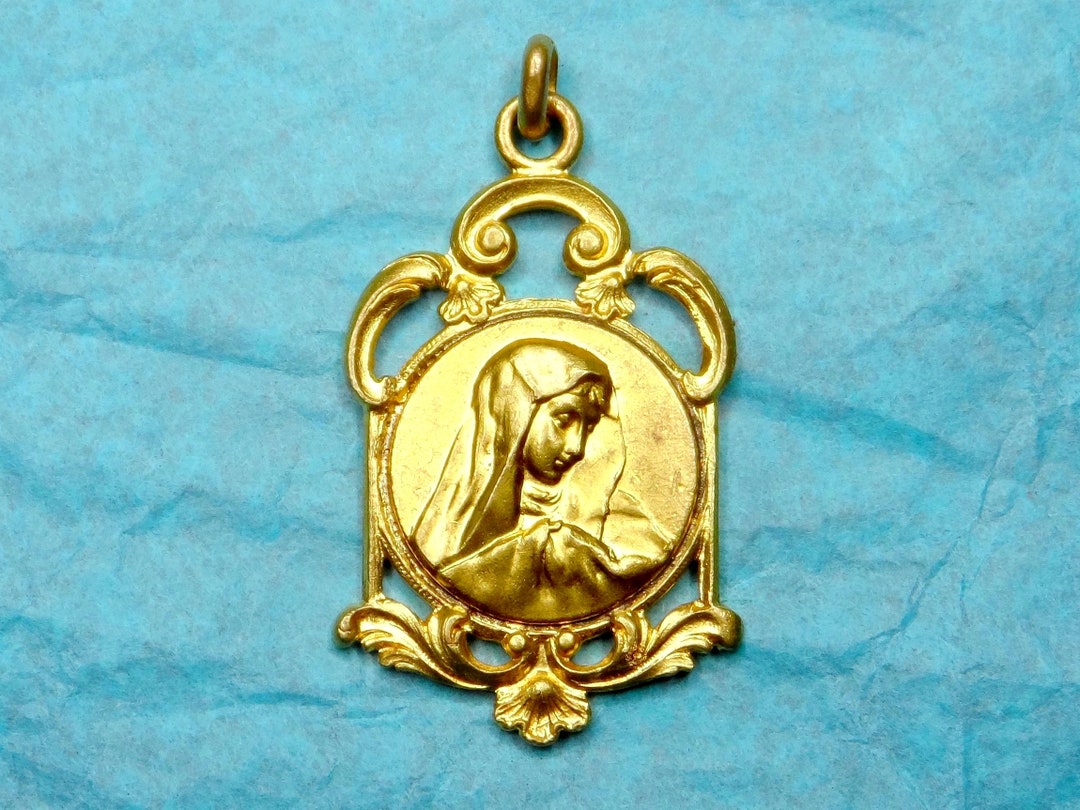 Our Lady of Sorrows. Mater Dolorosa. Antique Religious Large Pendant ...
