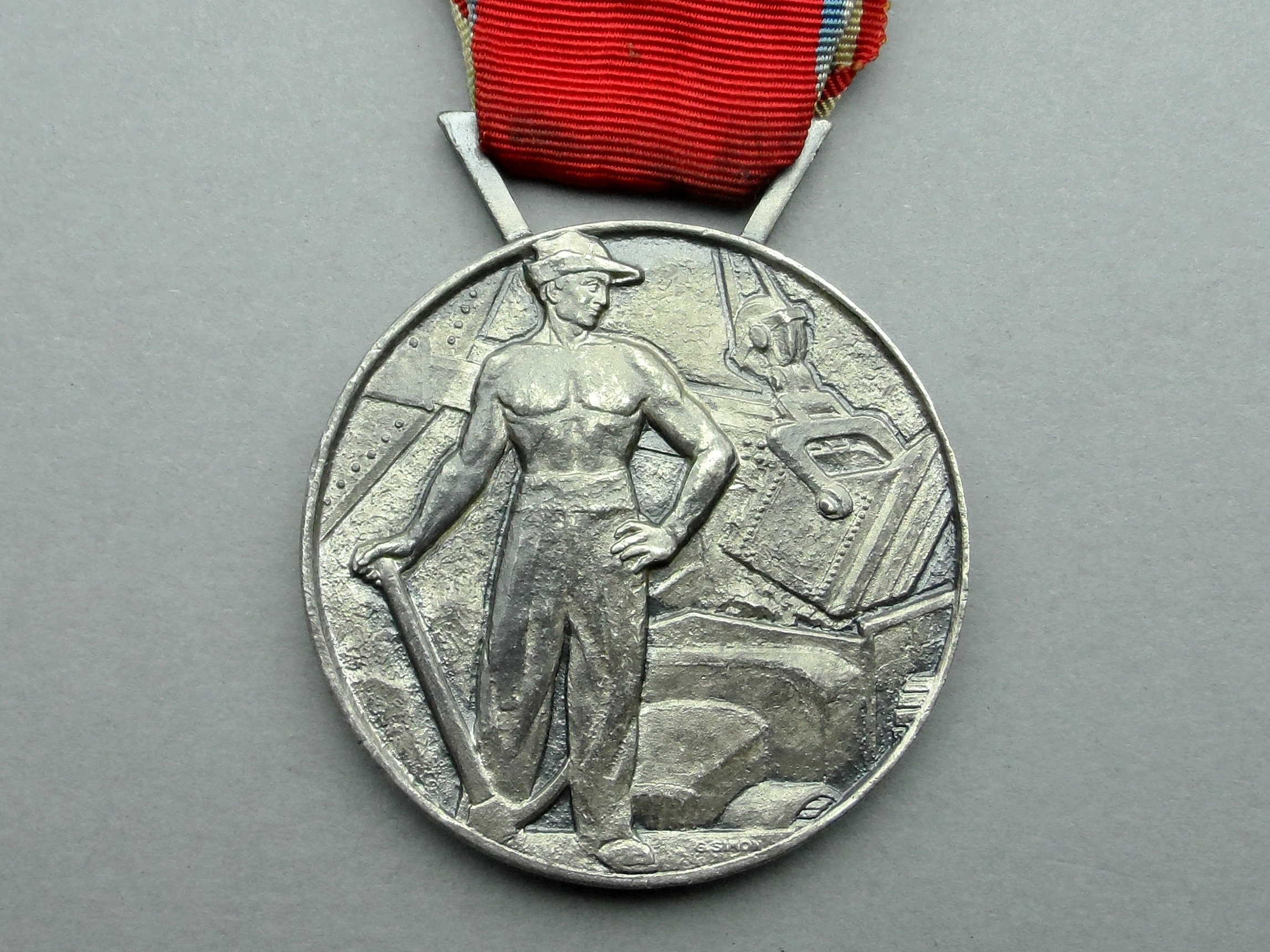 Nude Man Pit Worker. Antique Large Medal. - Etsy