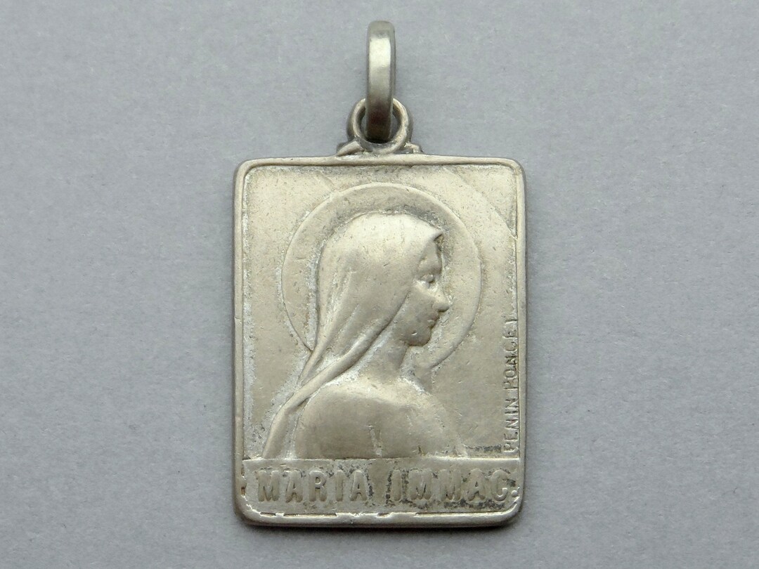 Saint Virgin Mary. Maria Immac. Worn Out by Prayers. Antique Religious ...