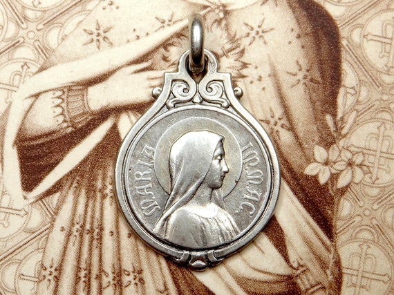 Holy Virgin Mary. Maria Immaculata. Antique Religious… - Gem