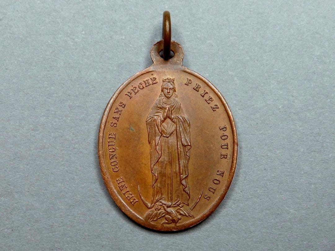 Our Lady of Seez, Basilica. Holy Virgin Mary. Antique Religious Pendant ...