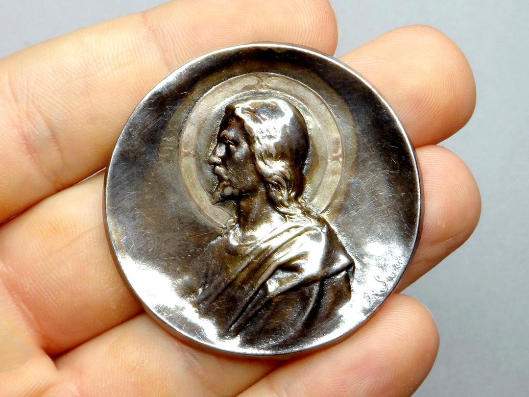 Jesus Christ, Holy Face. Large Plate. Antique Religious Medal by A ...