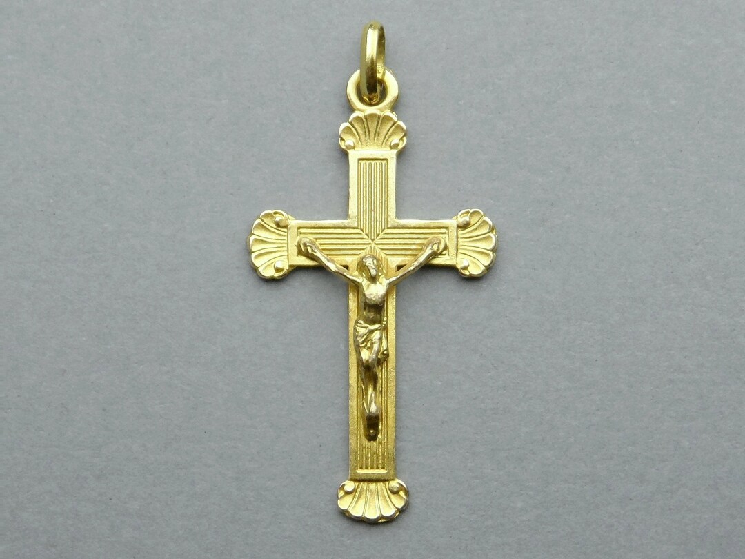 Rococo Cross. Antique Gold Plating Religious Pendant. - Etsy