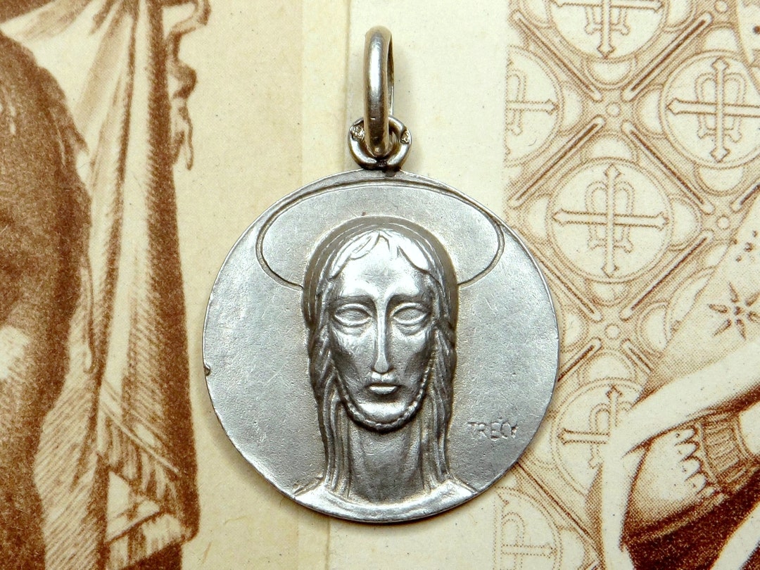 Holy Face of Jesus. Medal by Trecy. French, Antique Religious Silver ...