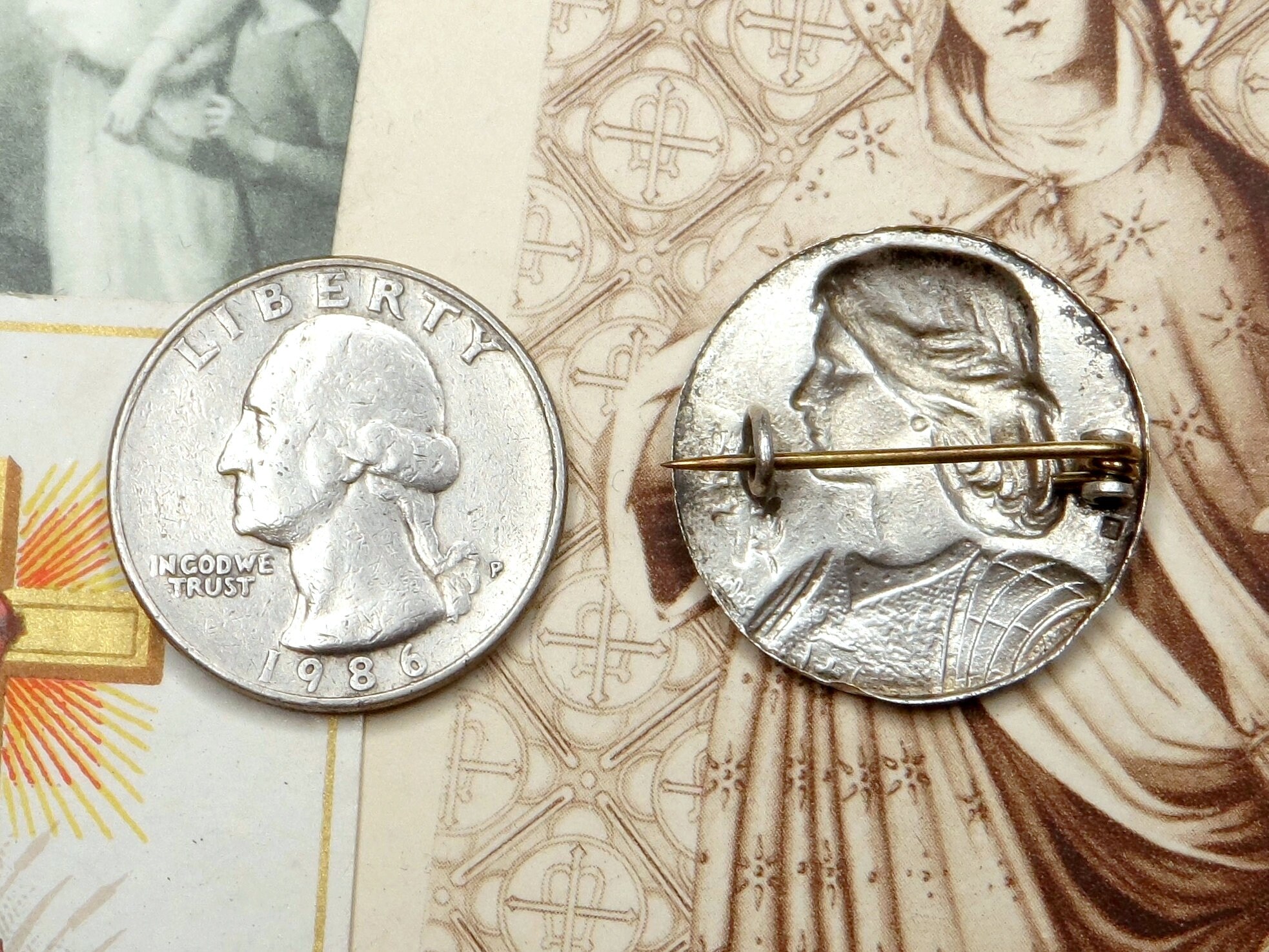 Joan of Arc Cross of Lorraine. Antique Religious Brooch. - Etsy