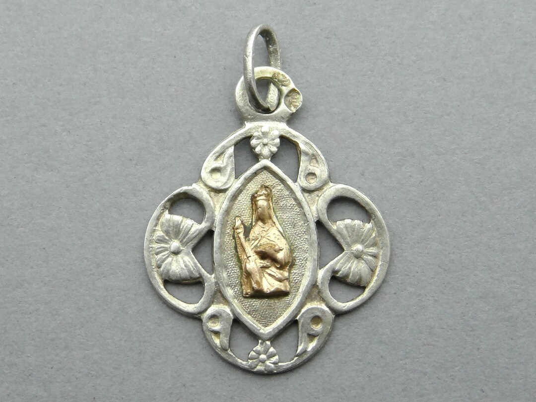Saint Radegund. Antique Religious Pendant. Silver Medal. - Etsy