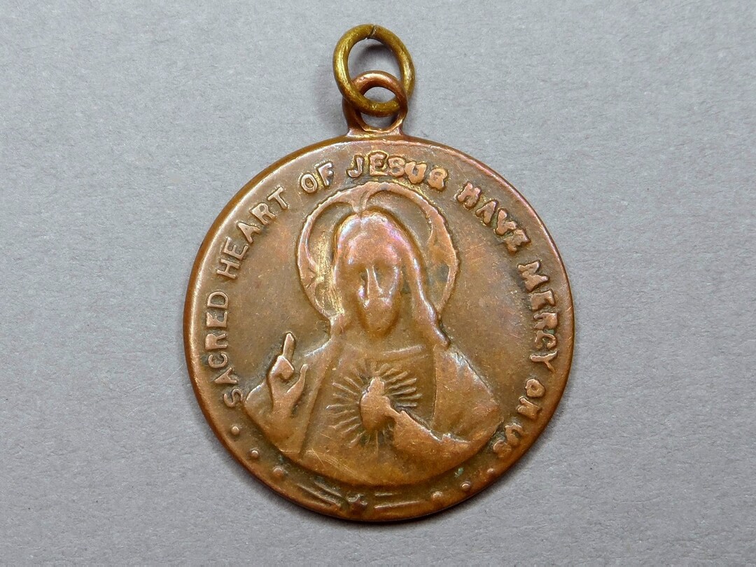 Sacred Heart of Jesus Have Mercy on Us. French Version. Antique ...