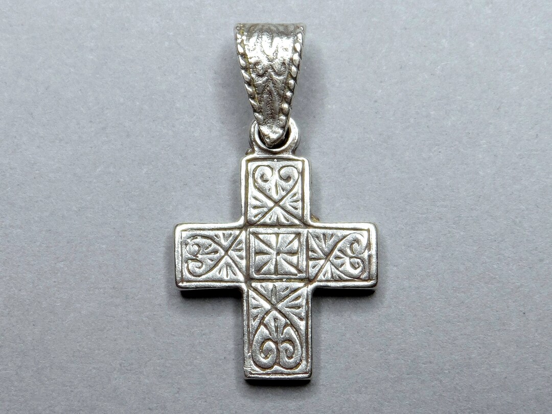 Merovingian Cross. Vintage Religious Sterling Pendant. Silver Medal. - Etsy