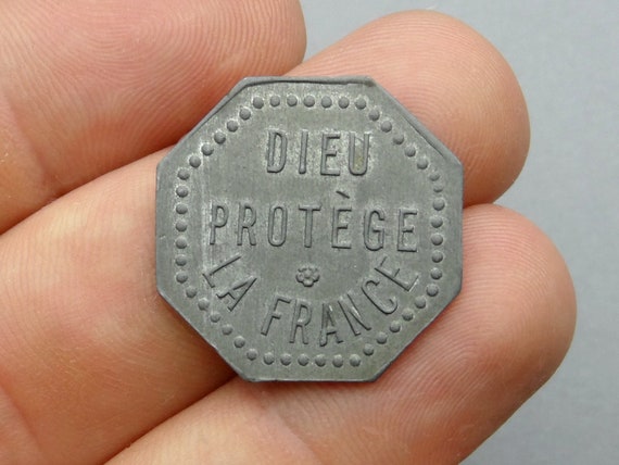 God Protect France. Antique Religious Medal. Token - Gem