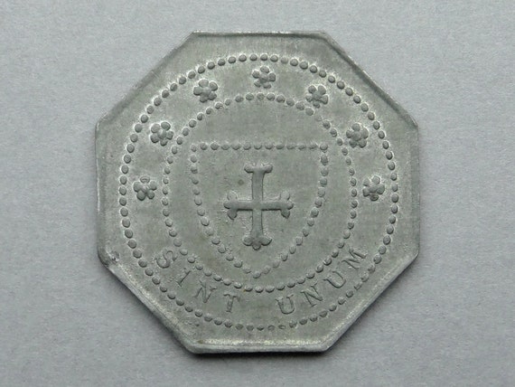 God Protect France. Antique Religious Medal. Token - Gem