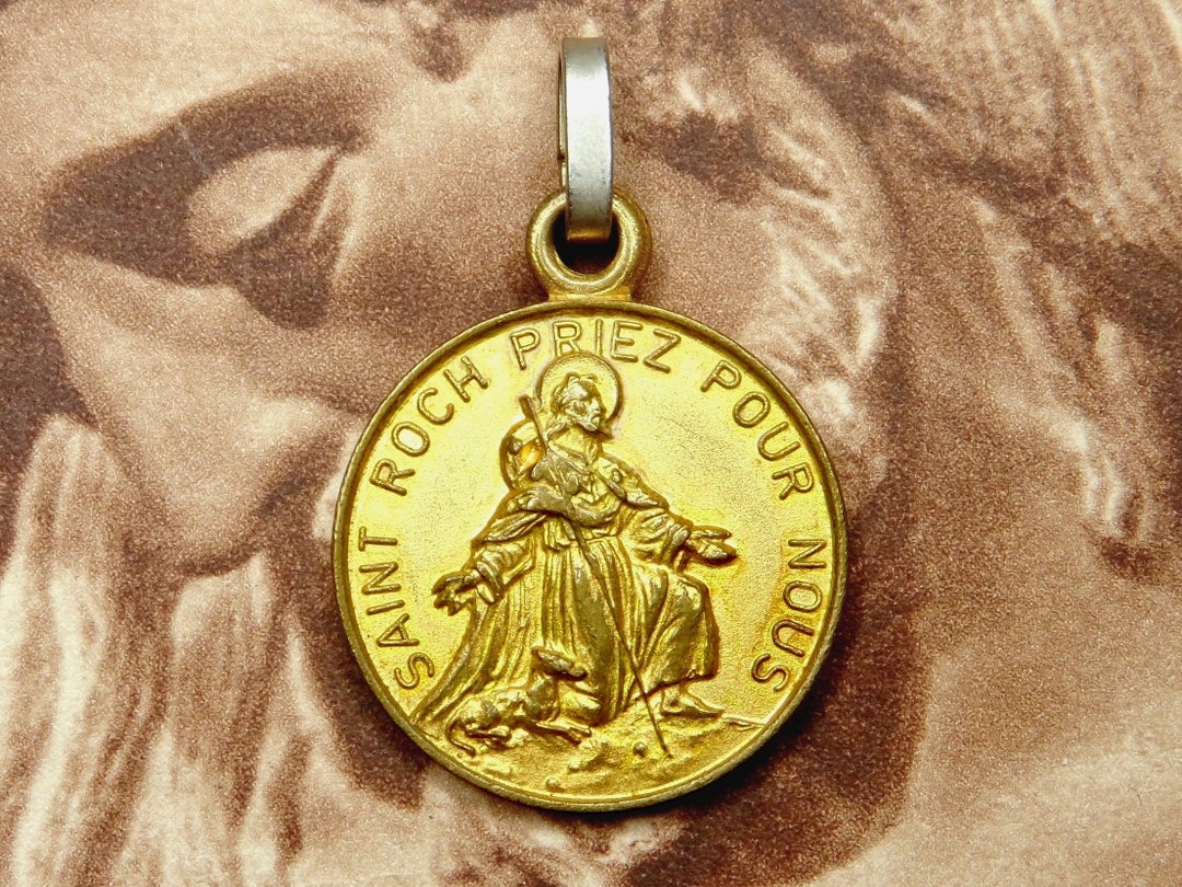 Saint Roch and Saint Christopher. Antique Religious Pendant. - Etsy