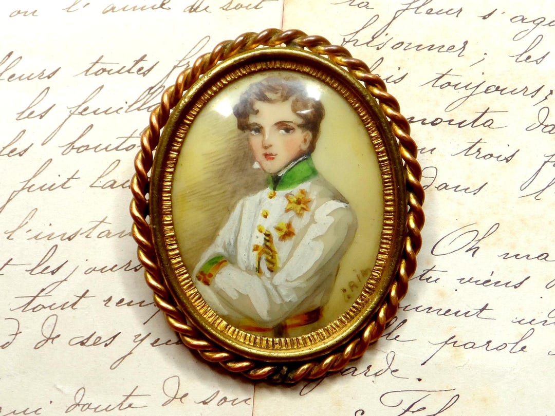 Napoleon II, the Eaglet. Hand Painted. Antique Large Brooch ...