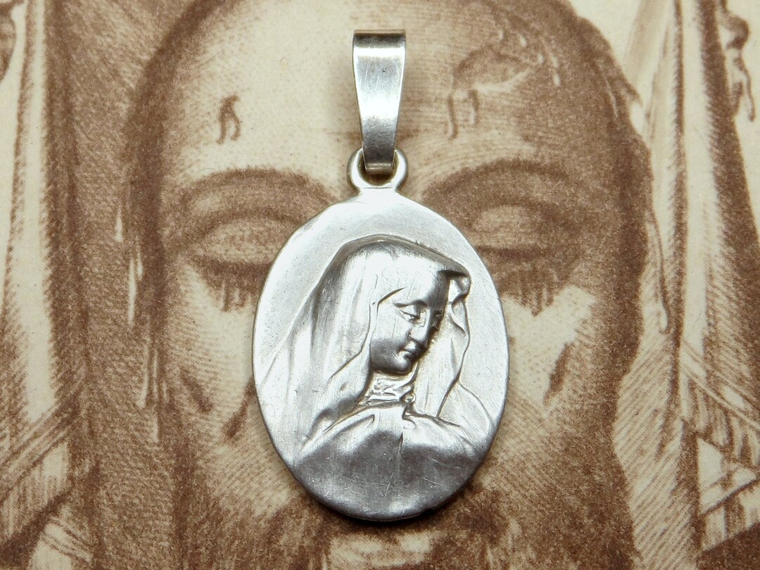 Our Lady of Sorrows. Mater Dolorosa. Antique Religious Pendant. Silver ...