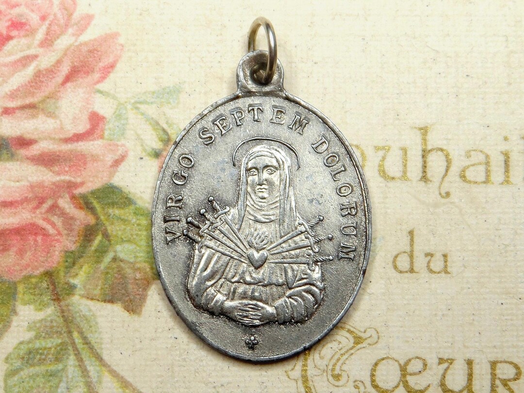 Our Lady of Sorrows. Mater Dolorosa. Crucifixion of Jesus. Antique ...