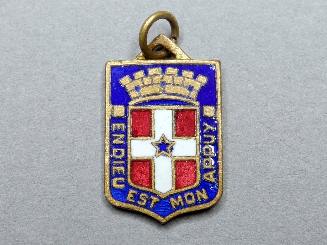 City of Montbéliard, in God is My Support. Coat of Arms. Antique Enamel ...
