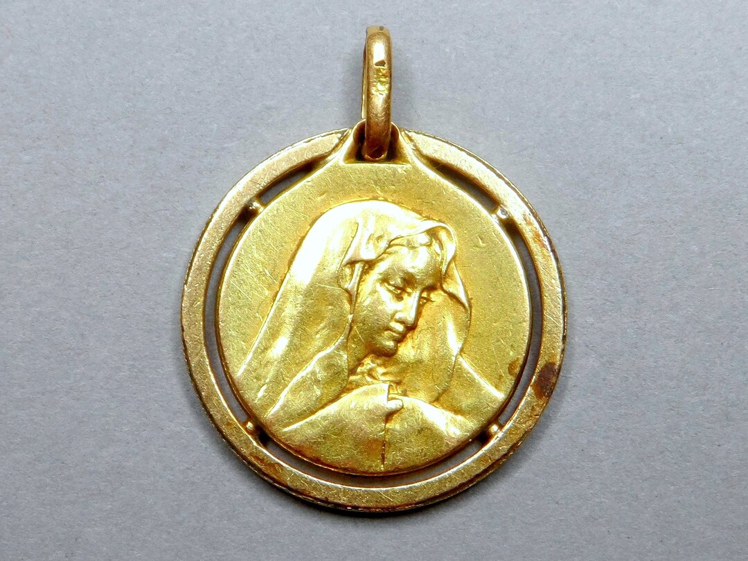 Our Lady of Sorrows. Mater Dolorosa. Antique Religious Pendant. Gold ...