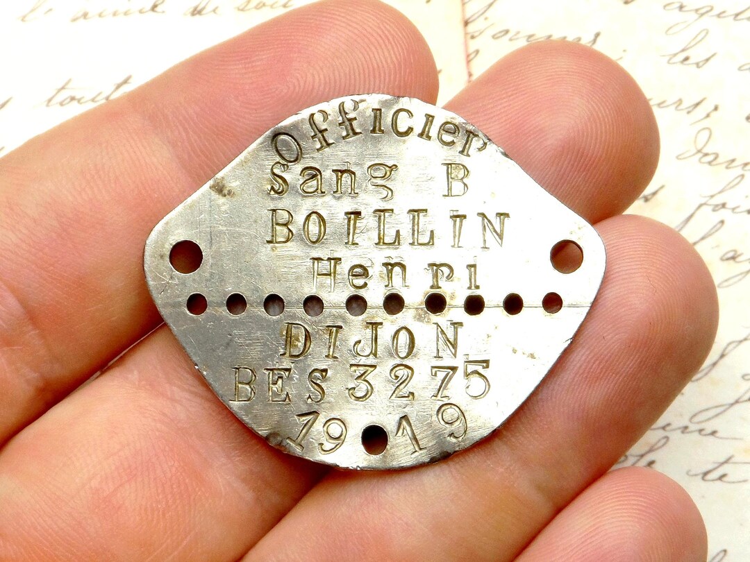 French WWII Relic. Dog Tag. Battlefield Relic. Officer Boillin Hendi ...