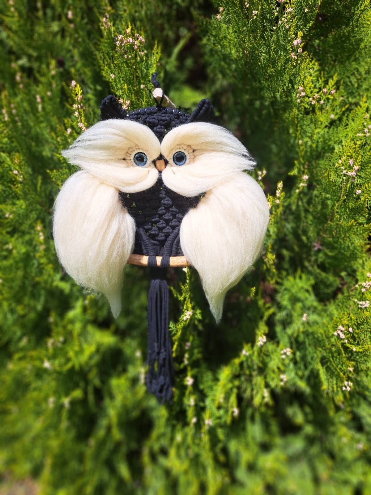 White Macramé Owl| Macrame Owl Kit| Housewarming Gift| Wall Hanging Owl ...