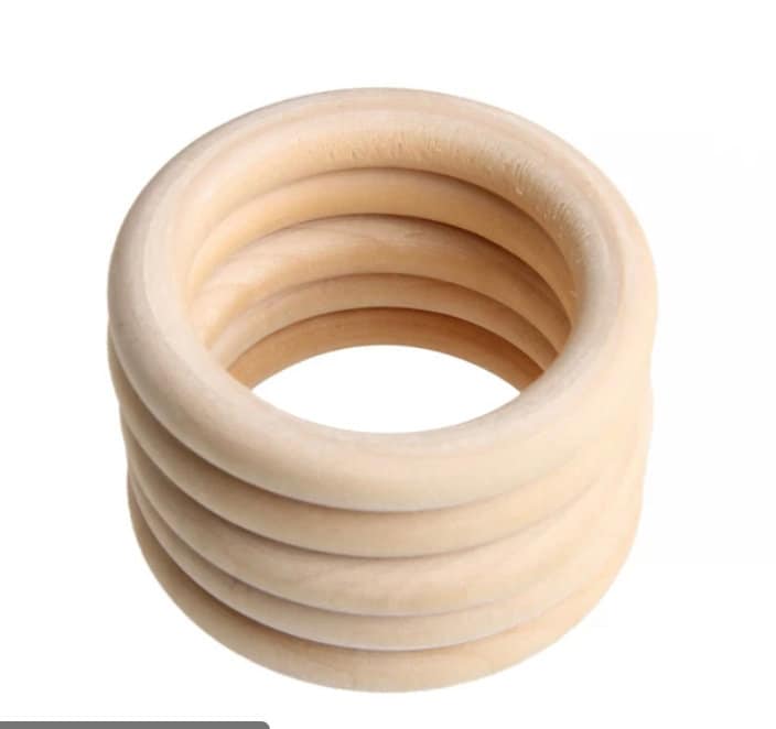 Wooden Macrame Rings, Round Unfinished Wooden Rings, Wooden Rings5 Cm ...