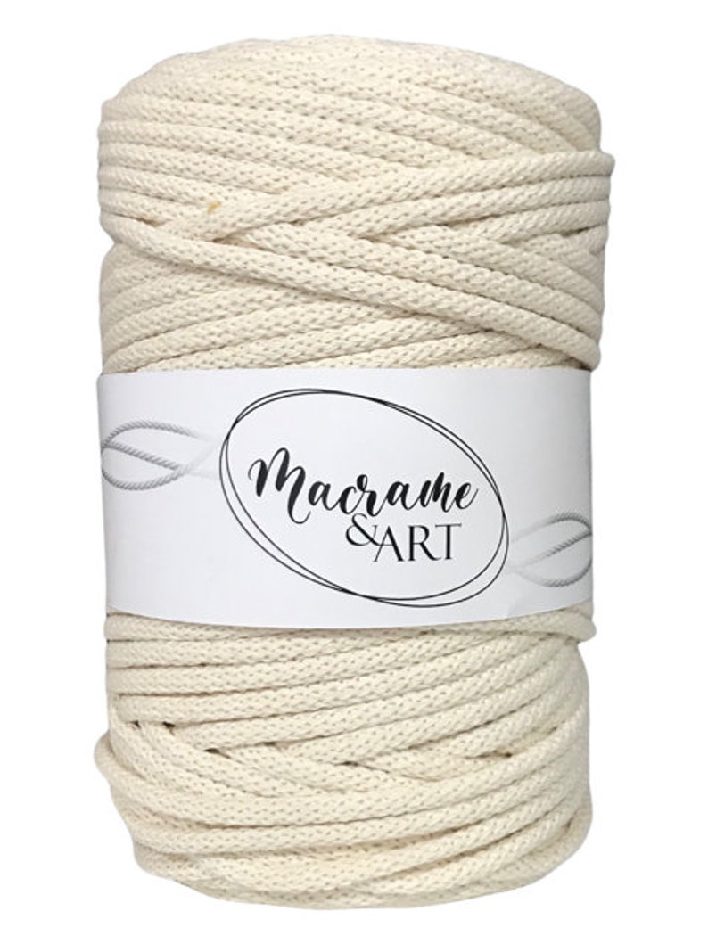 5 Mm 100 M(328.08 Ft) Braided Cotton Cord, Cotton Rope, Macrame Braided ...