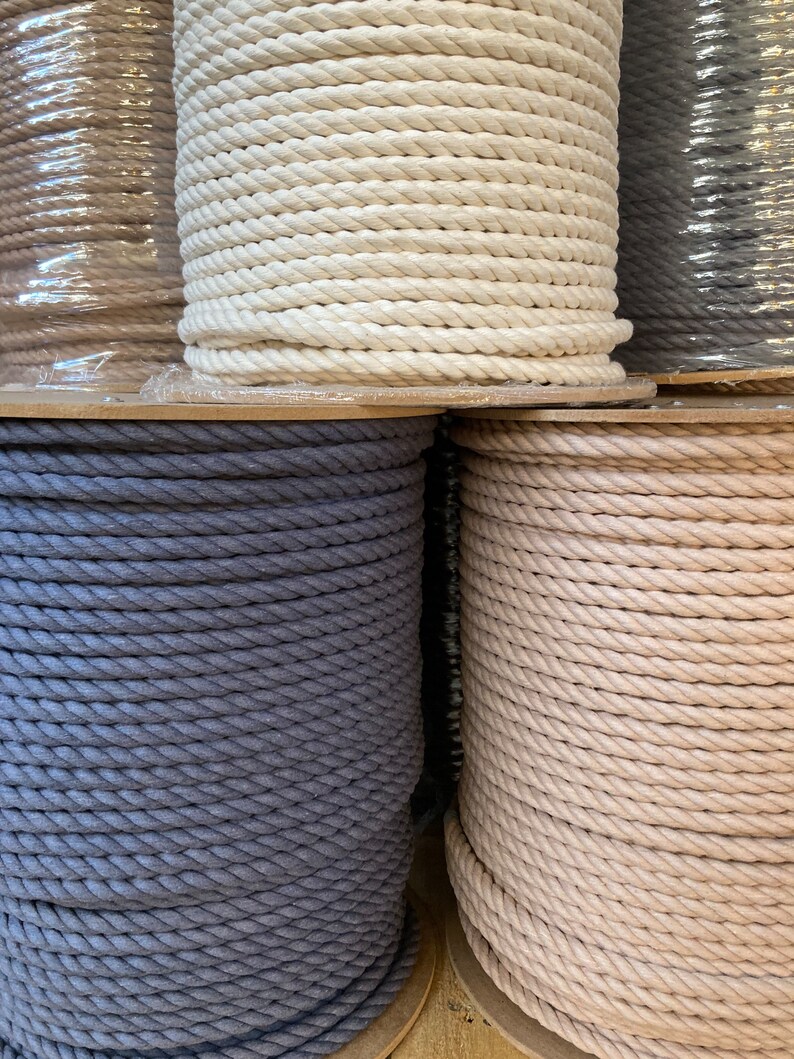 Cotton Rope 8 Mm/10mm/16 Mm/5 M (5.4681 Yard)|organic Cabled Cotton ...