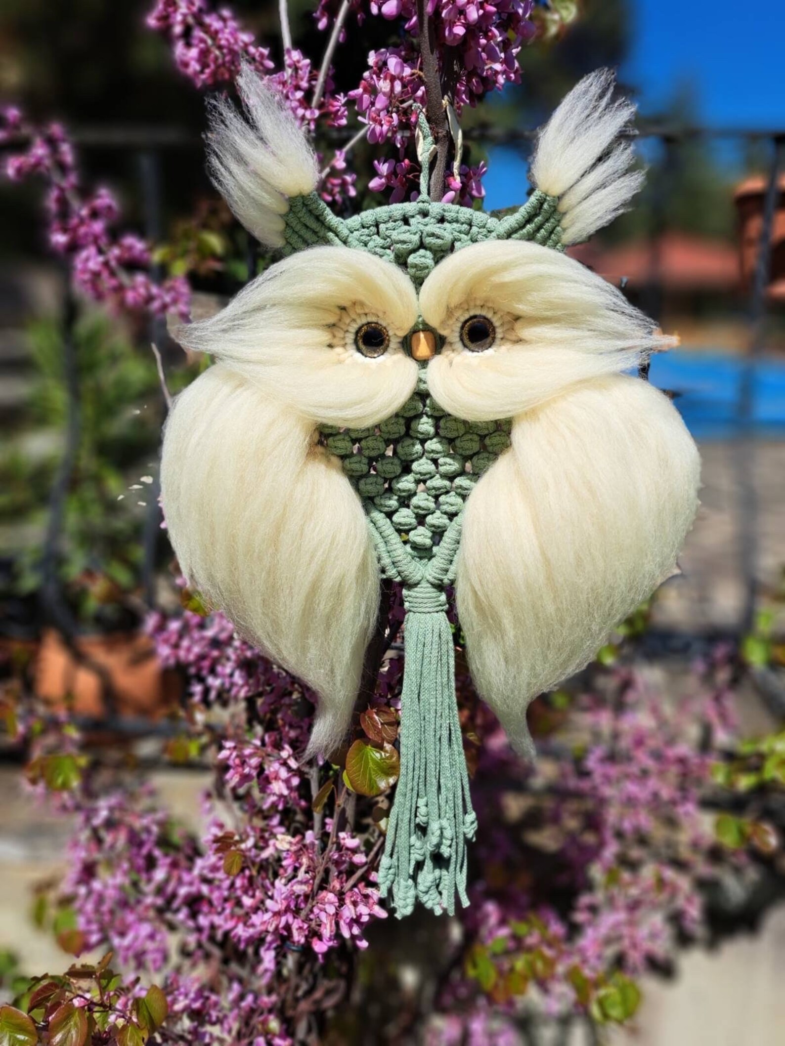 White Macramé Owl| Macrame Owl Kit| Housewarming Gift| Wall Hanging Owl ...