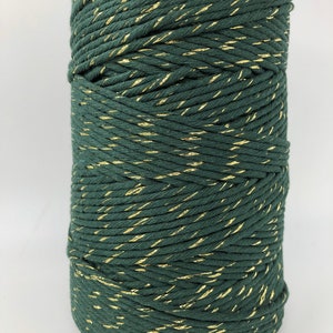 Macrame Cotton Cord With Golden Wire 3mm 200m (656.17 Ft)| Metallic ...
