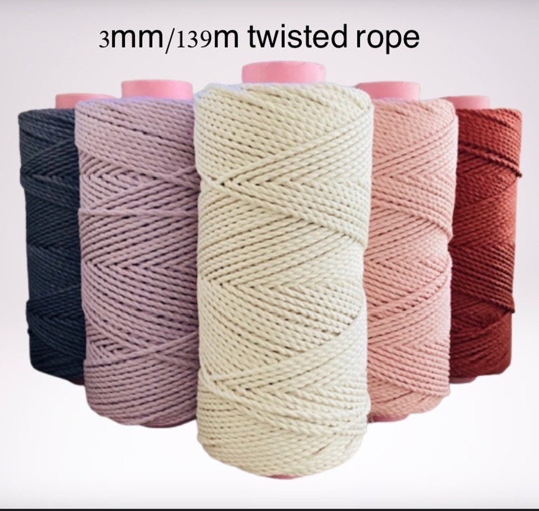 Twisted Cotton Rope 3mm/139m2-ply Rope for Crochet Cotton - Etsy