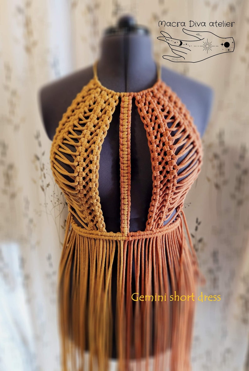 LIBRA SHORT DRESS, Macrame Dress, Festival Clothing Women, Beach Party ...