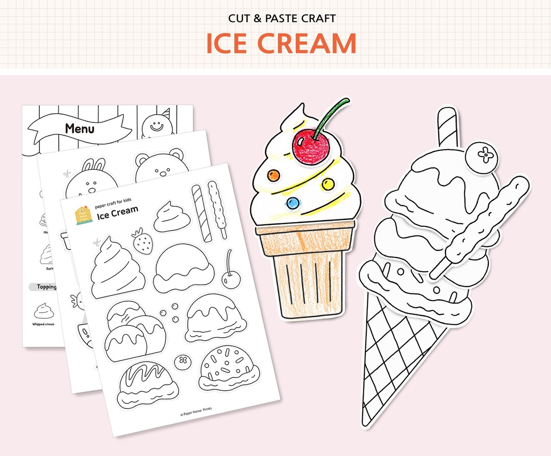 Ice Cream Craft, Kids' Summer Crafts, Ice Cream Coloring Pages ...